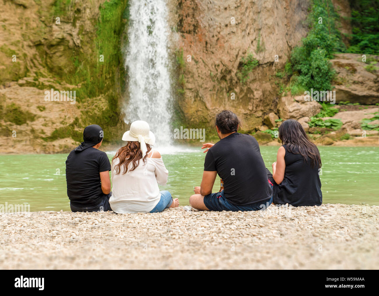 People watching and enjoying Ilica waterfalls, Pinarbasi, Kastamonu ...