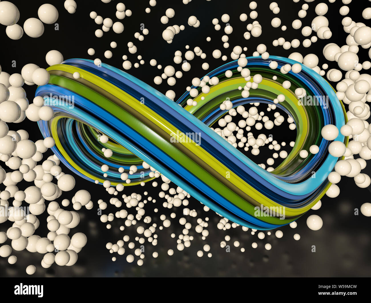 Infinity symbol on abstract black background. 3D illustration Stock ...