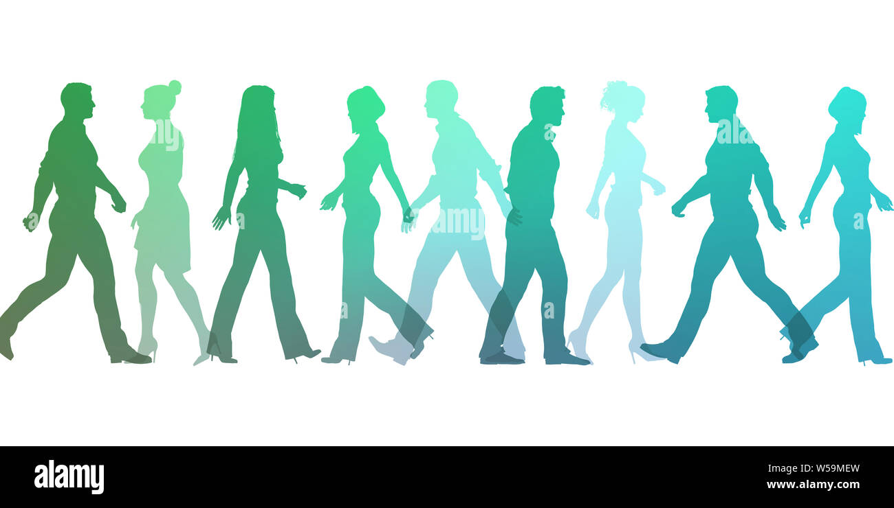 Human silhouette walking Cut Out Stock Images & Pictures - Alamy