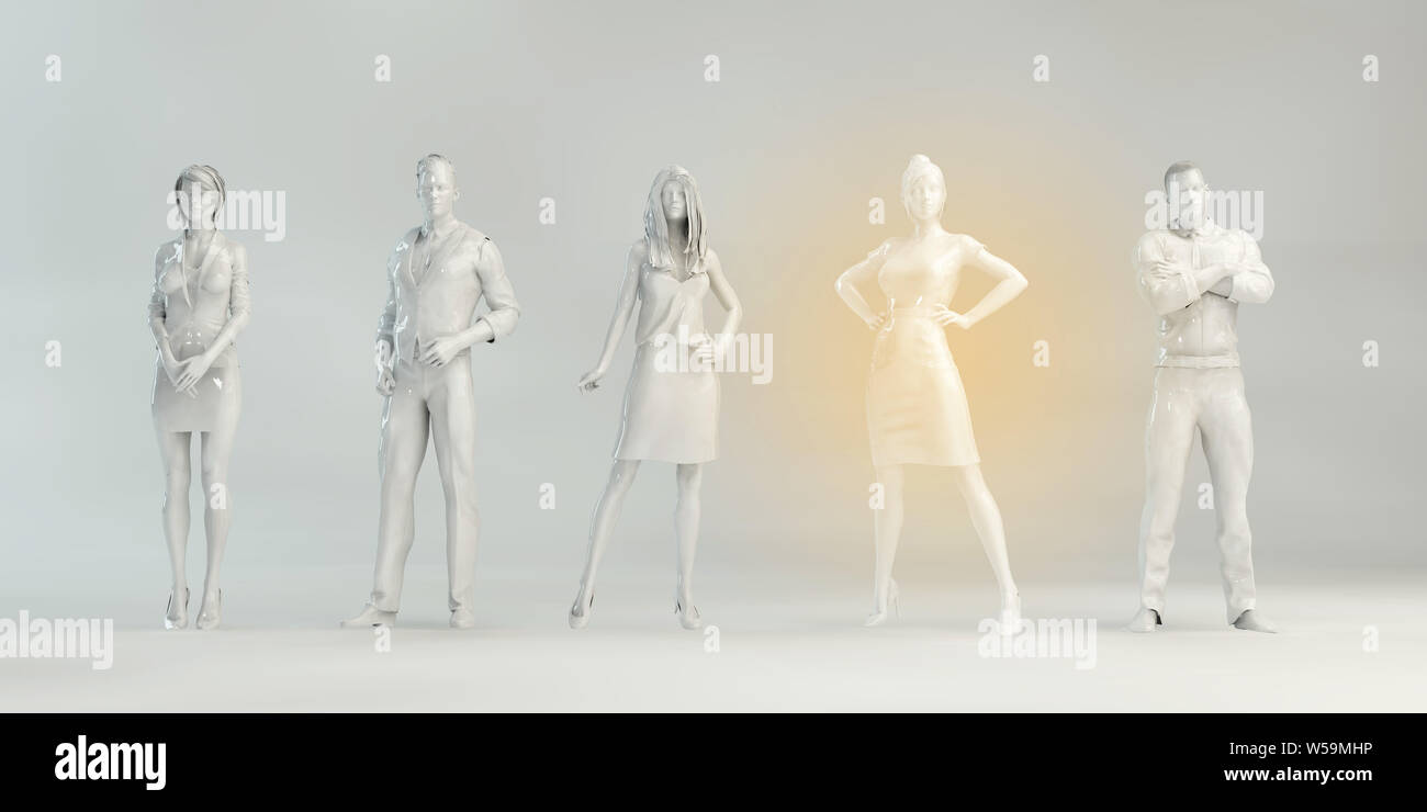 Successful Business Woman Outshining Other Competitors Concept Stock ...