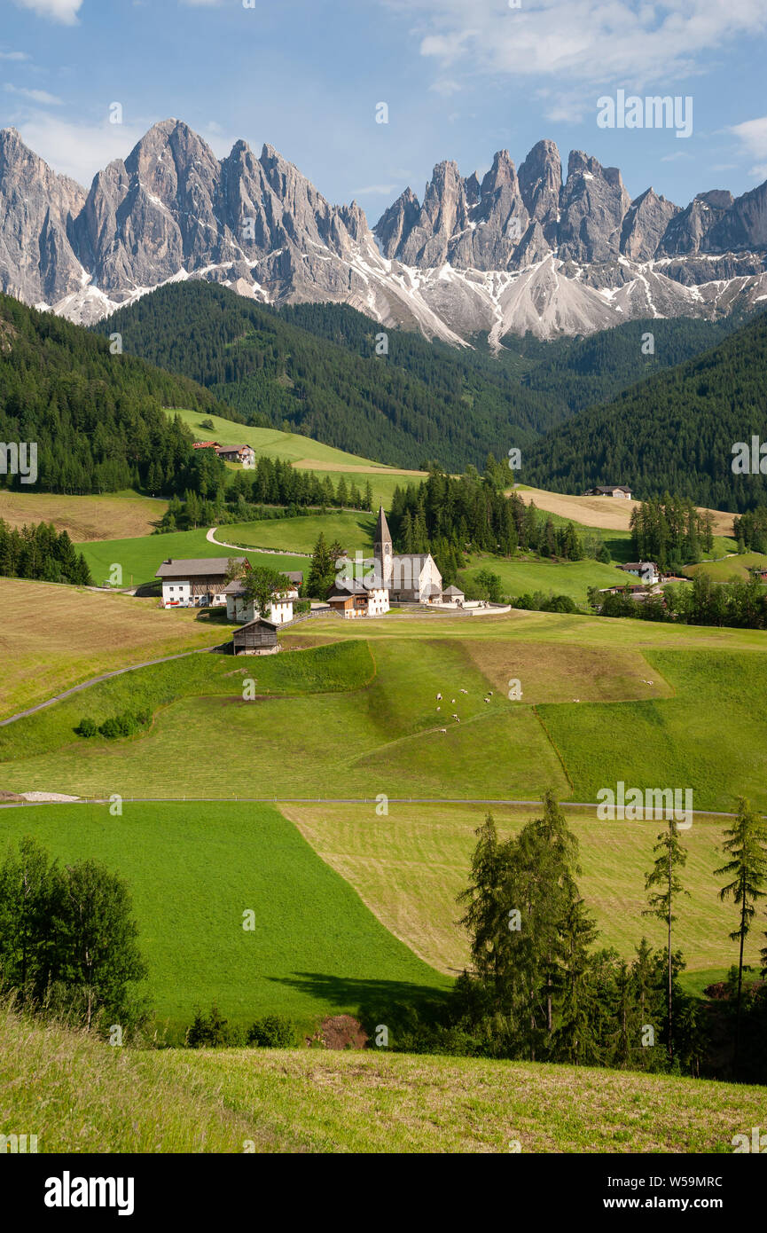 20.06.2019, St. Magdalena, Villnoess, Trentino-Alto, South Tyrol, Italy ...