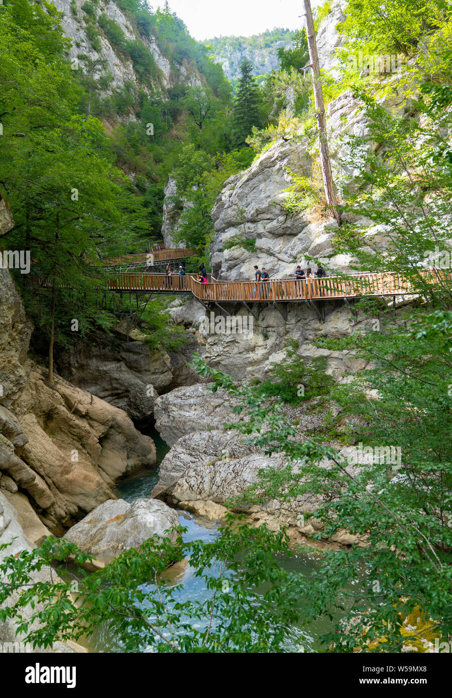 Kastamonu/Turkey-June 30 2019: People walking path to and enjoy Horma ...