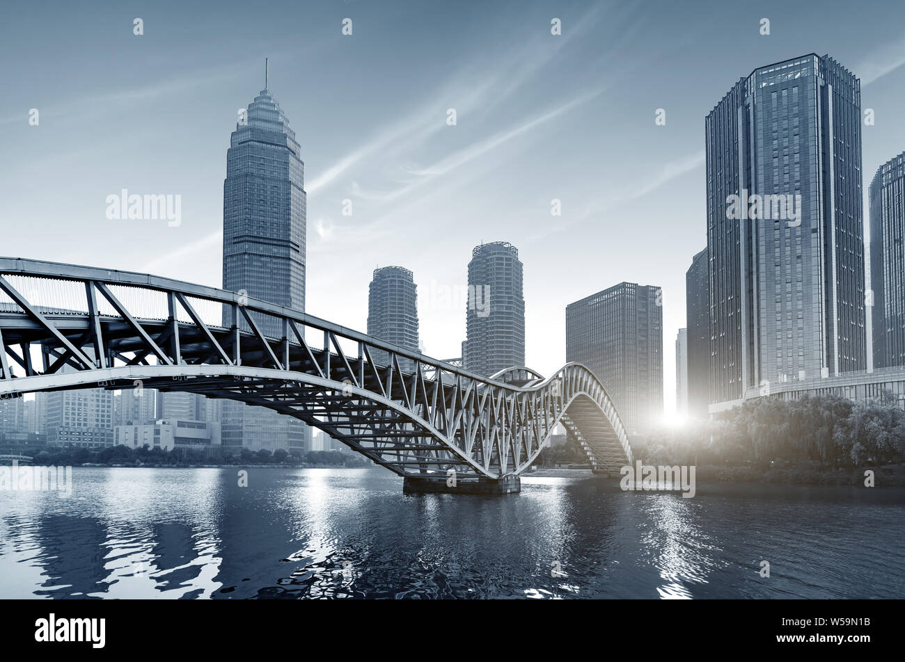 Modern city high-rise, China Shaoxing CBD Stock Photo - Alamy