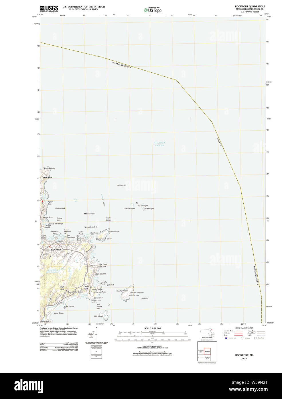 Massachusetts USGS Historical Topo Map MA Rockport 20120607 TM ...