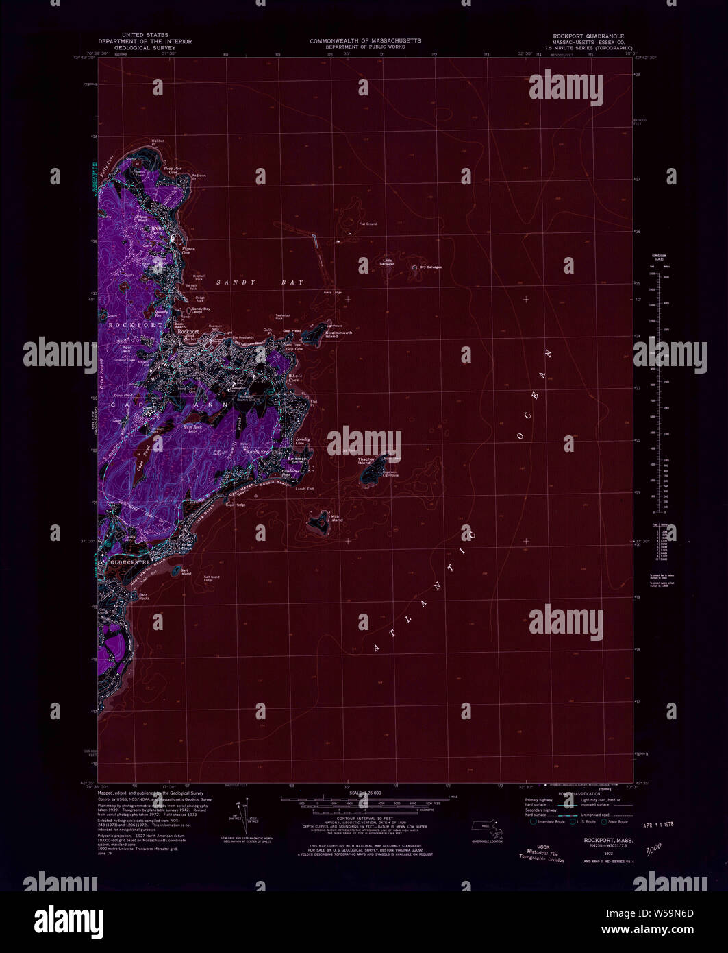 Map of rockport massachusetts hi-res stock photography and images - Alamy