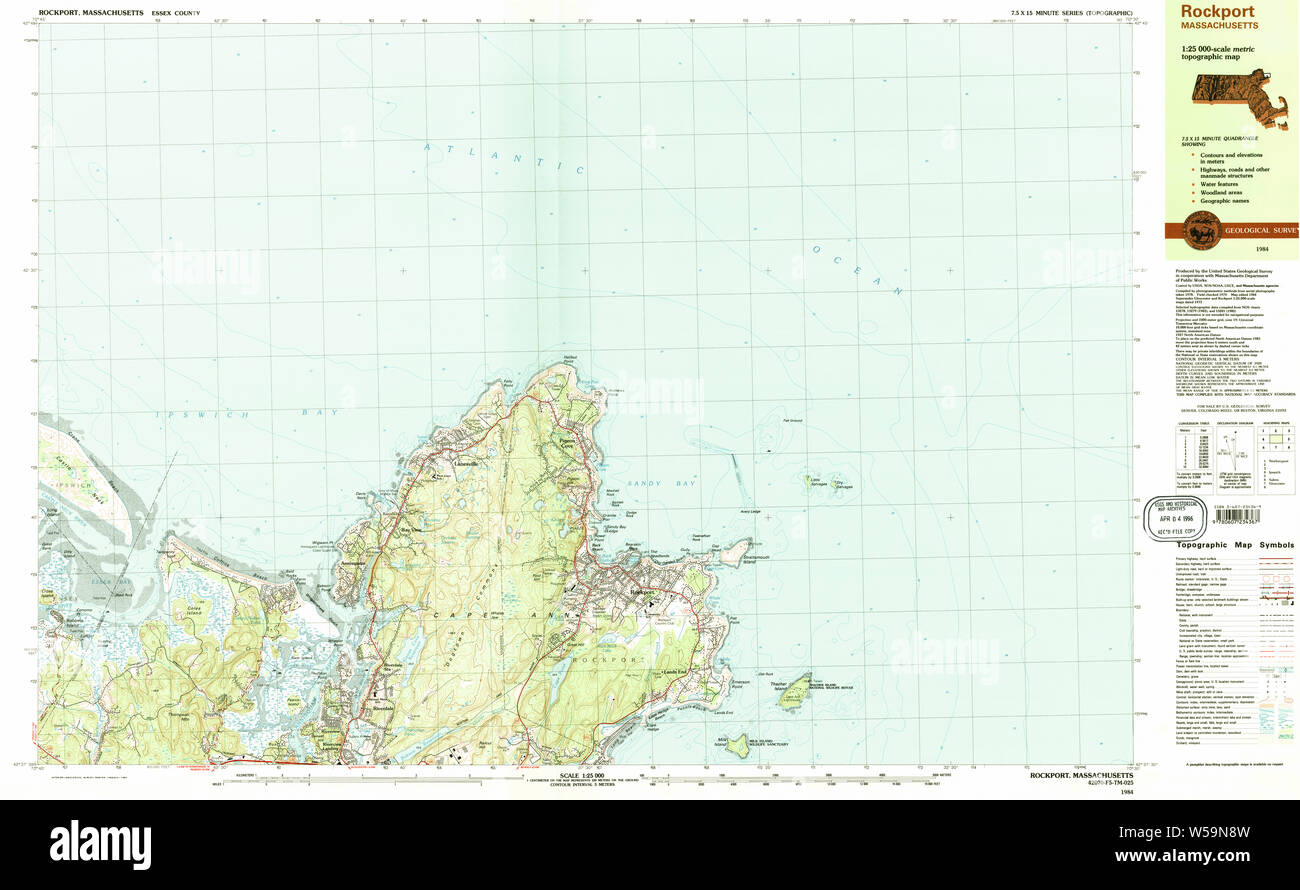 Massachusetts USGS Historical Topo Map MA Rockport 351256 1984 25000 ...