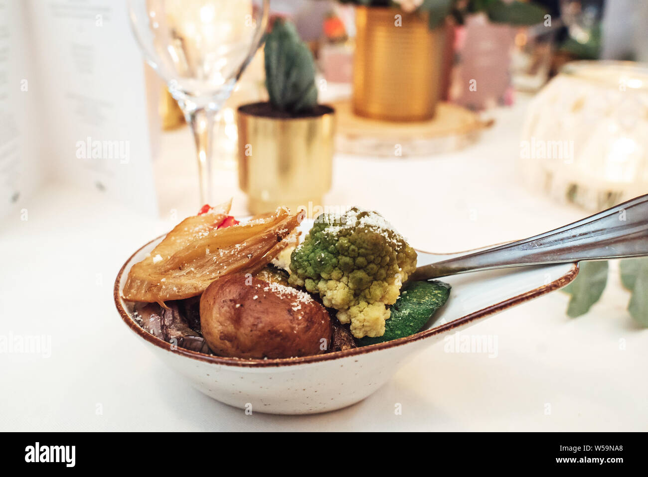 Small individual side dish of roasted vegetables Stock Photo - Alamy