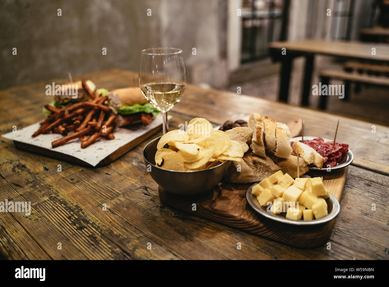 Meal for two in a restaurant in the LX Factory Stock Photo - Alamy
