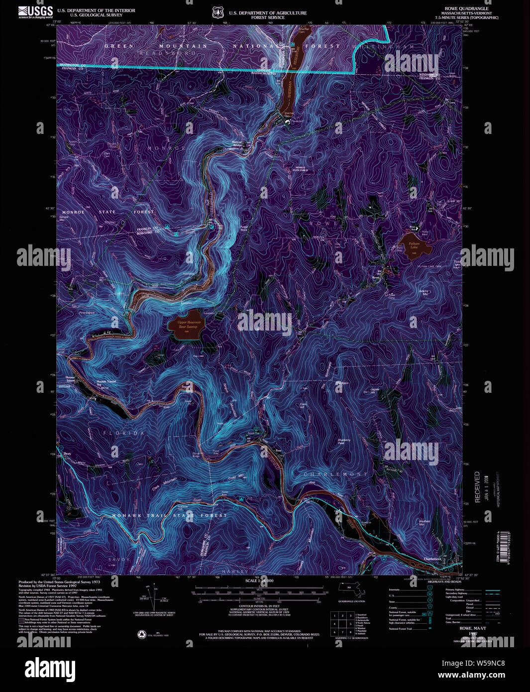 Massachusetts USGS Historical Topo Map MA Rowe 350506 1997 24000 ...