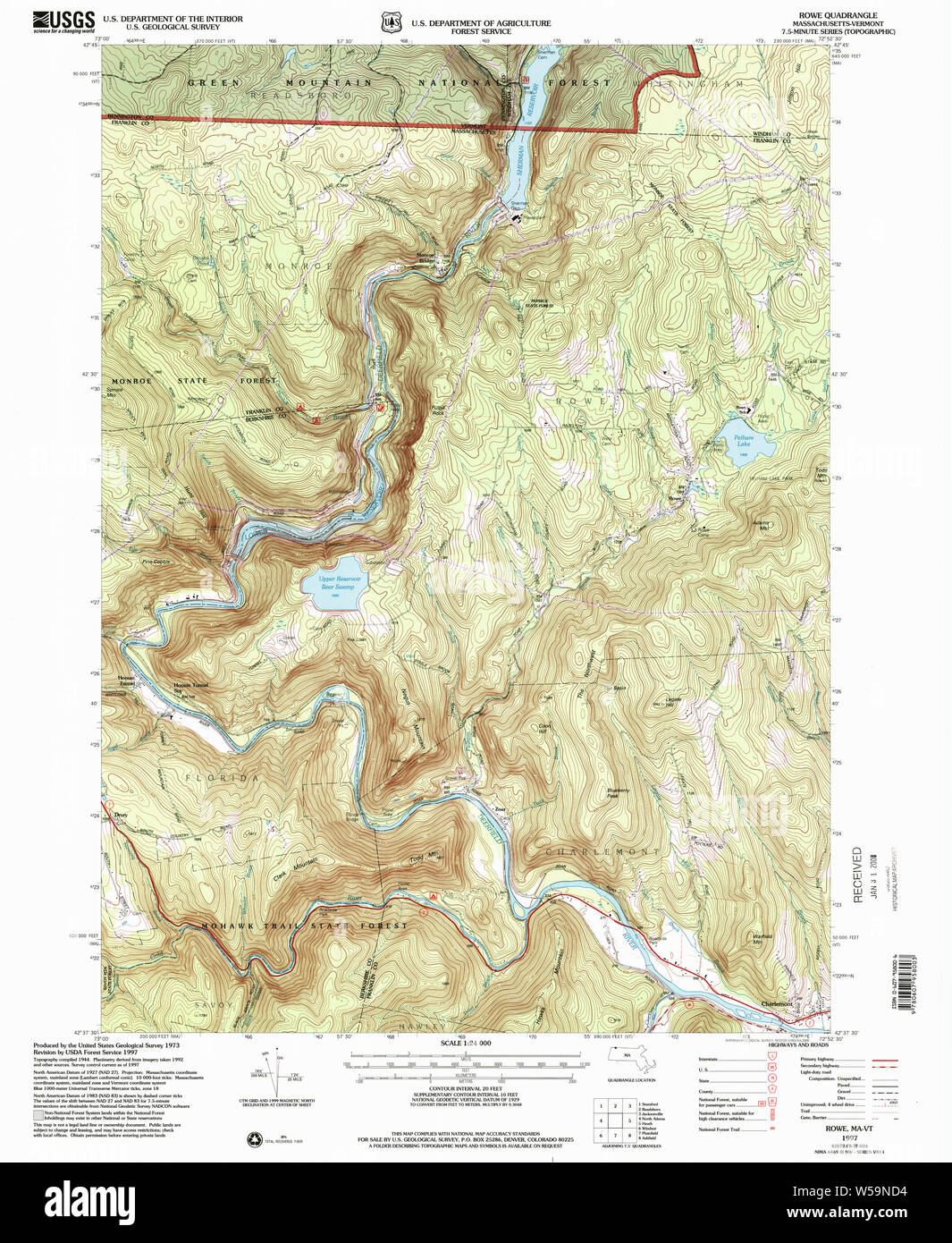 Massachusetts USGS Historical Topo Map MA Rowe 350506 1997 24000 ...