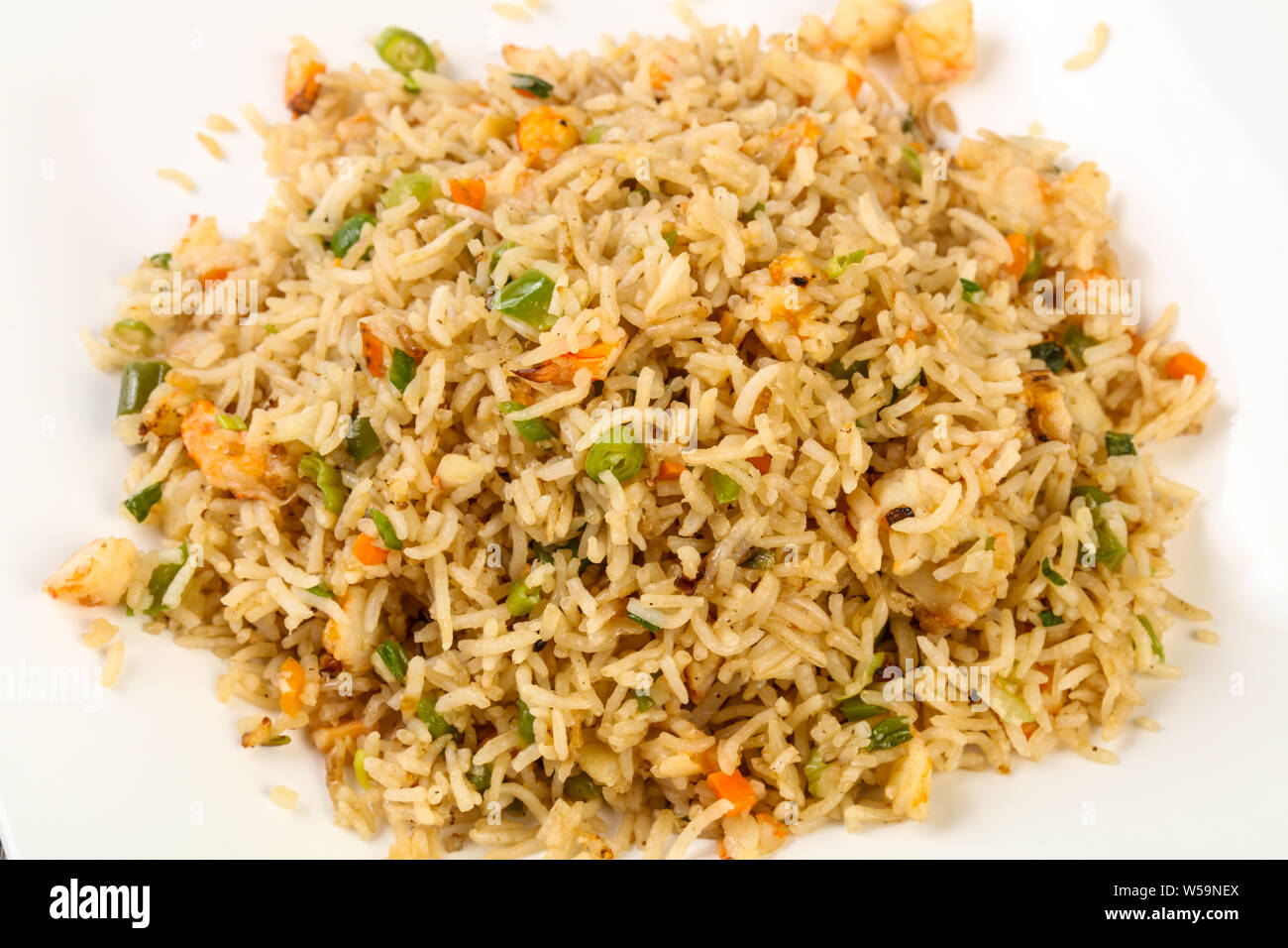 Indian traditional cuisine - Fried rice with prawn Stock Photo - Alamy