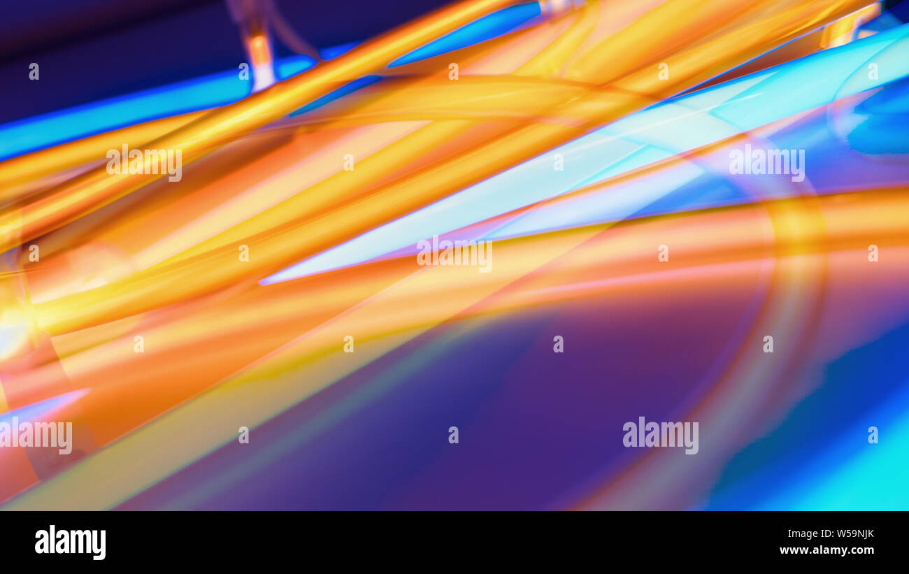 Neon abstraction, lighting gold and blue neon light sign Stock Photo ...