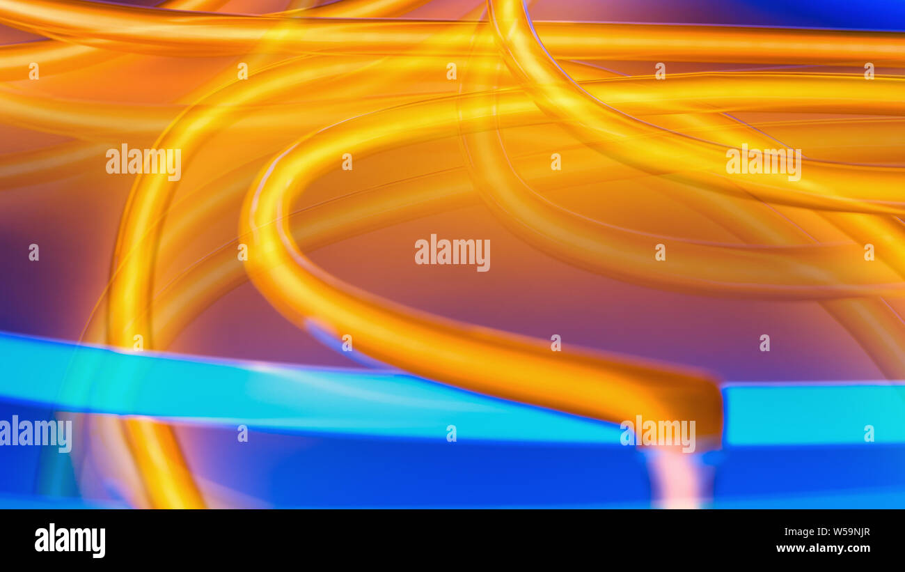 Orange and blue neon light sign Stock Photo - Alamy