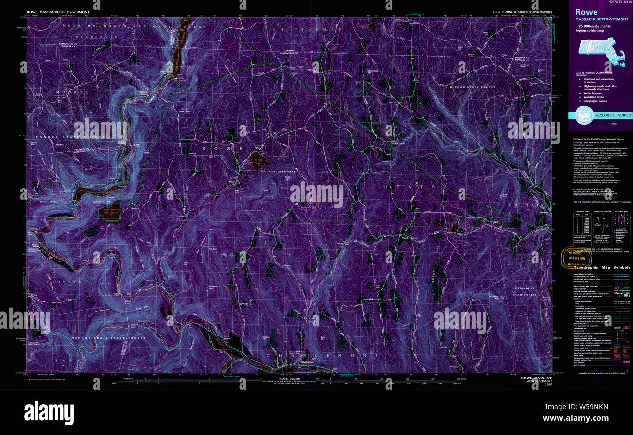 Massachusetts USGS Historical Topo Map MA Rowe 351257 1990 25000 ...