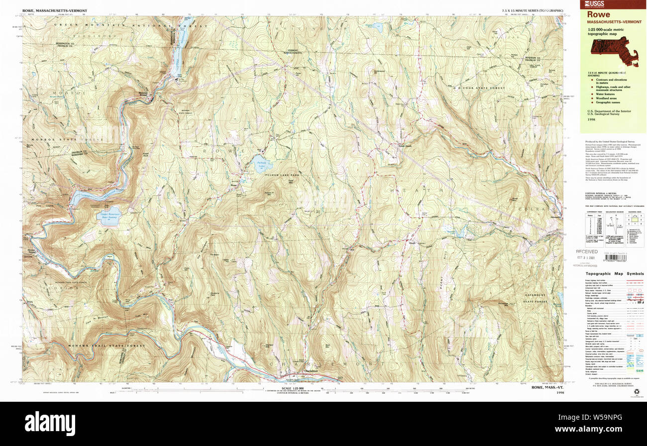 Massachusetts USGS Historical Topo Map MA Rowe 351261 1998 25000 ...