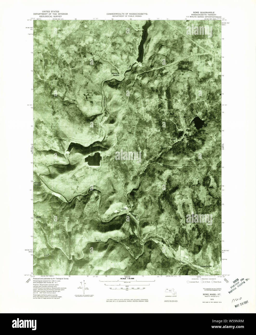 Massachusetts USGS Historical Topo Map MA Rowe 351263 1975 25000 ...