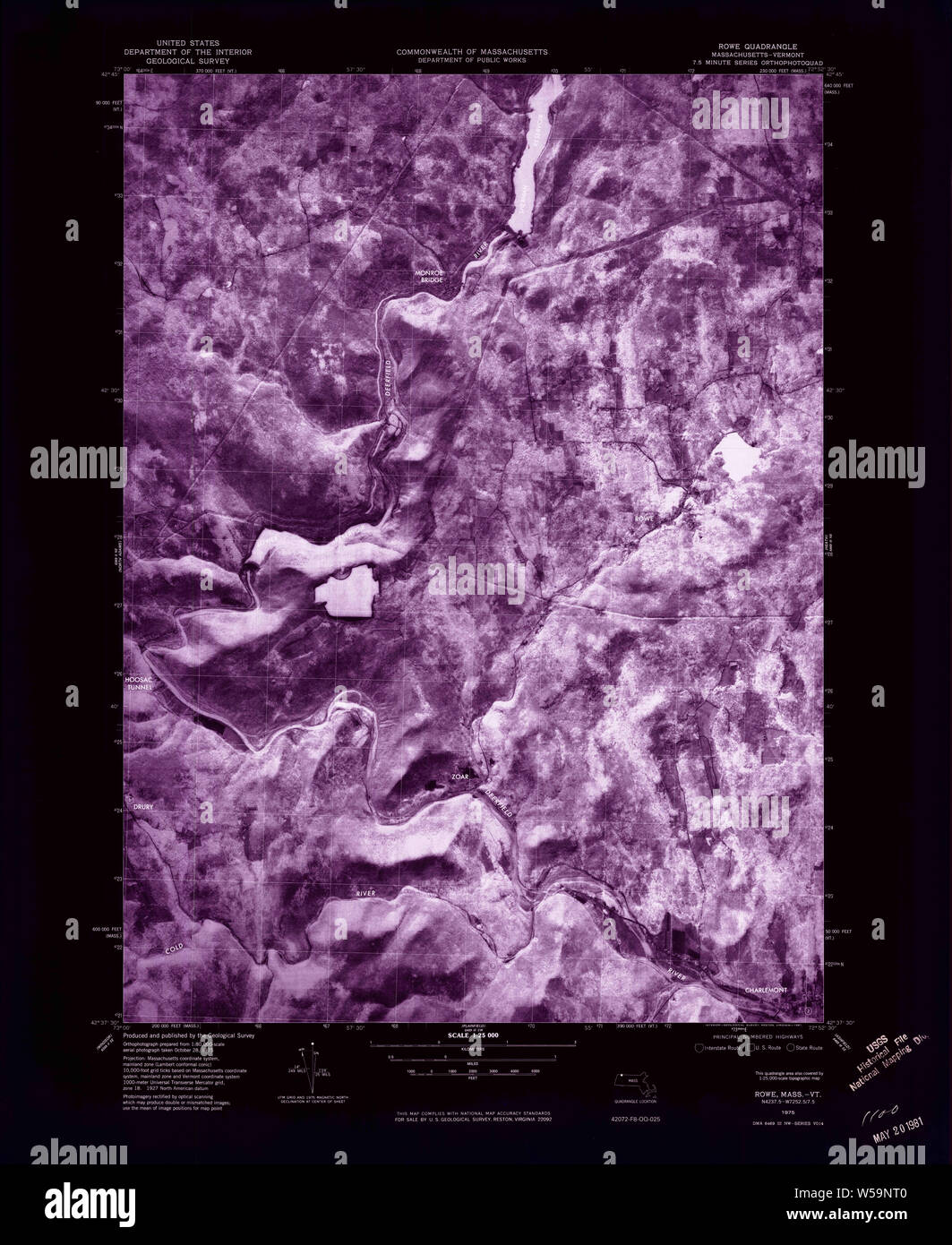 Massachusetts USGS Historical Topo Map MA Rowe 351263 1975 25000 ...