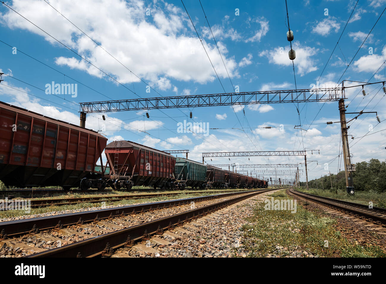 Industrial railway - wagons, rails and infrastructure, electric power ...