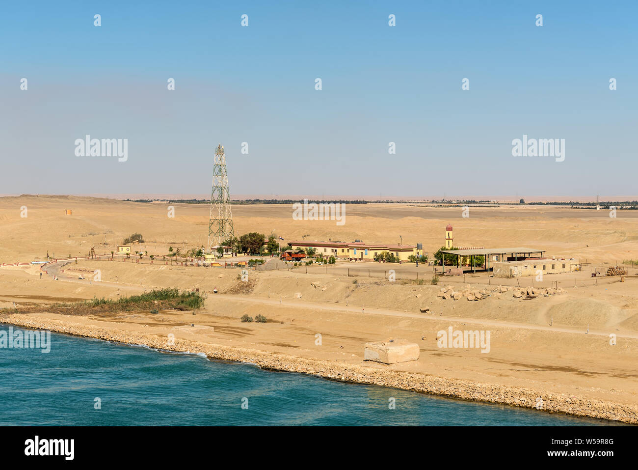 Suez, Egypt - November 5, 2017: Military built and telecommunication ...