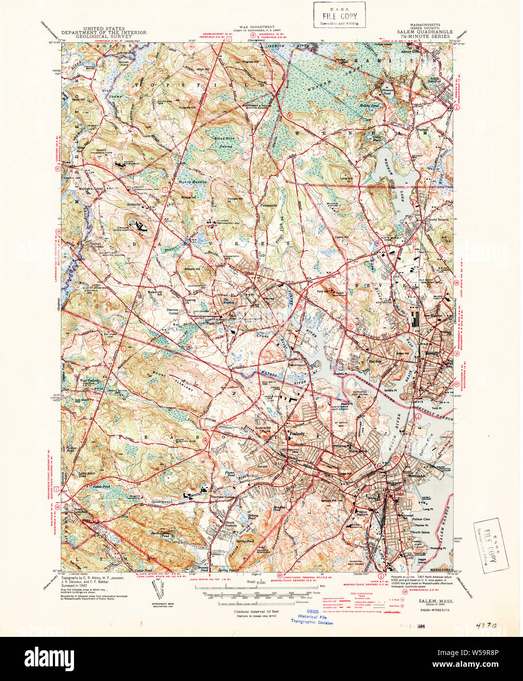 Historical map of salem hi-res stock photography and images - Alamy