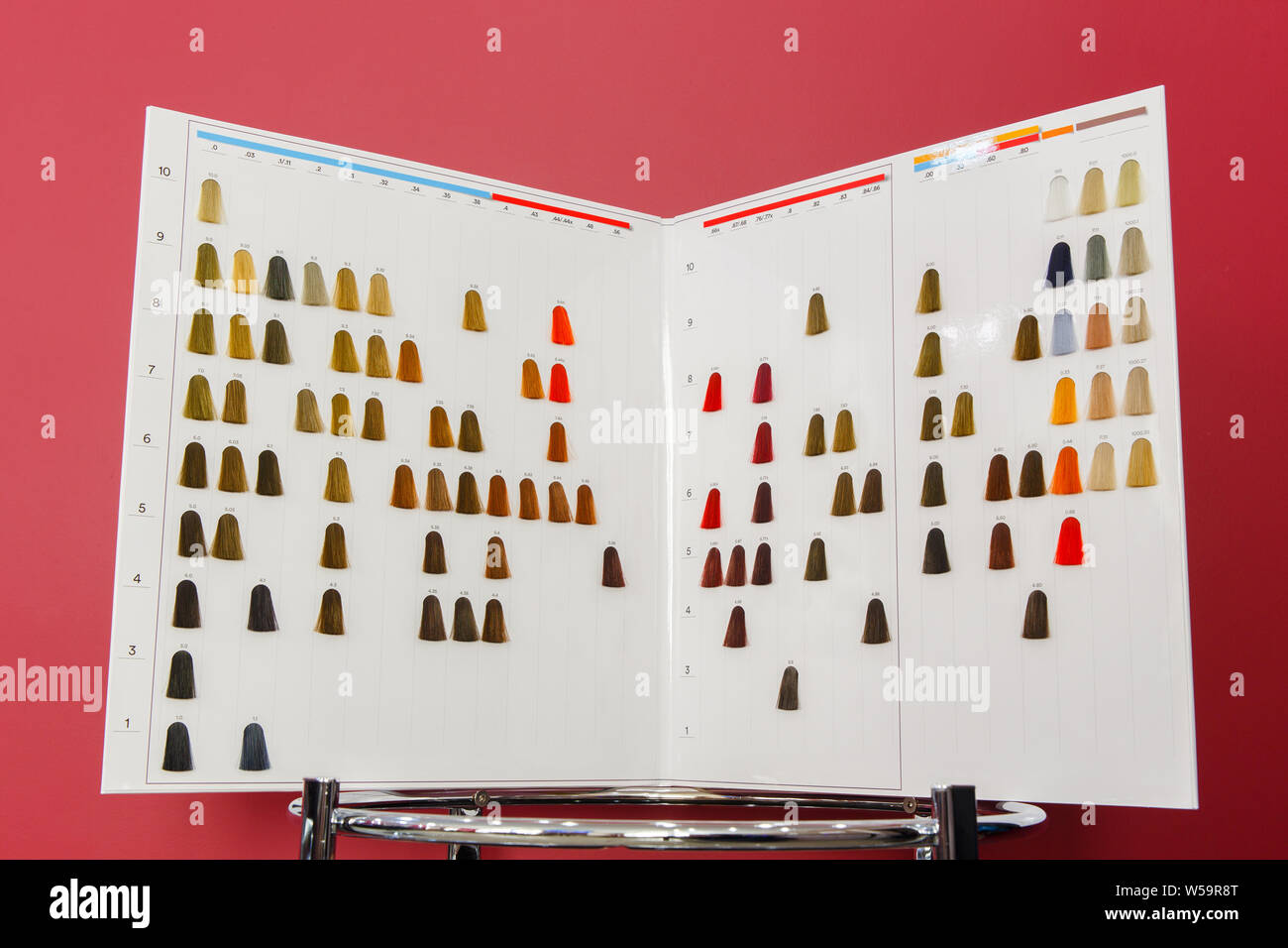 Complete set of locks of all the most used hair color samples Stock ...