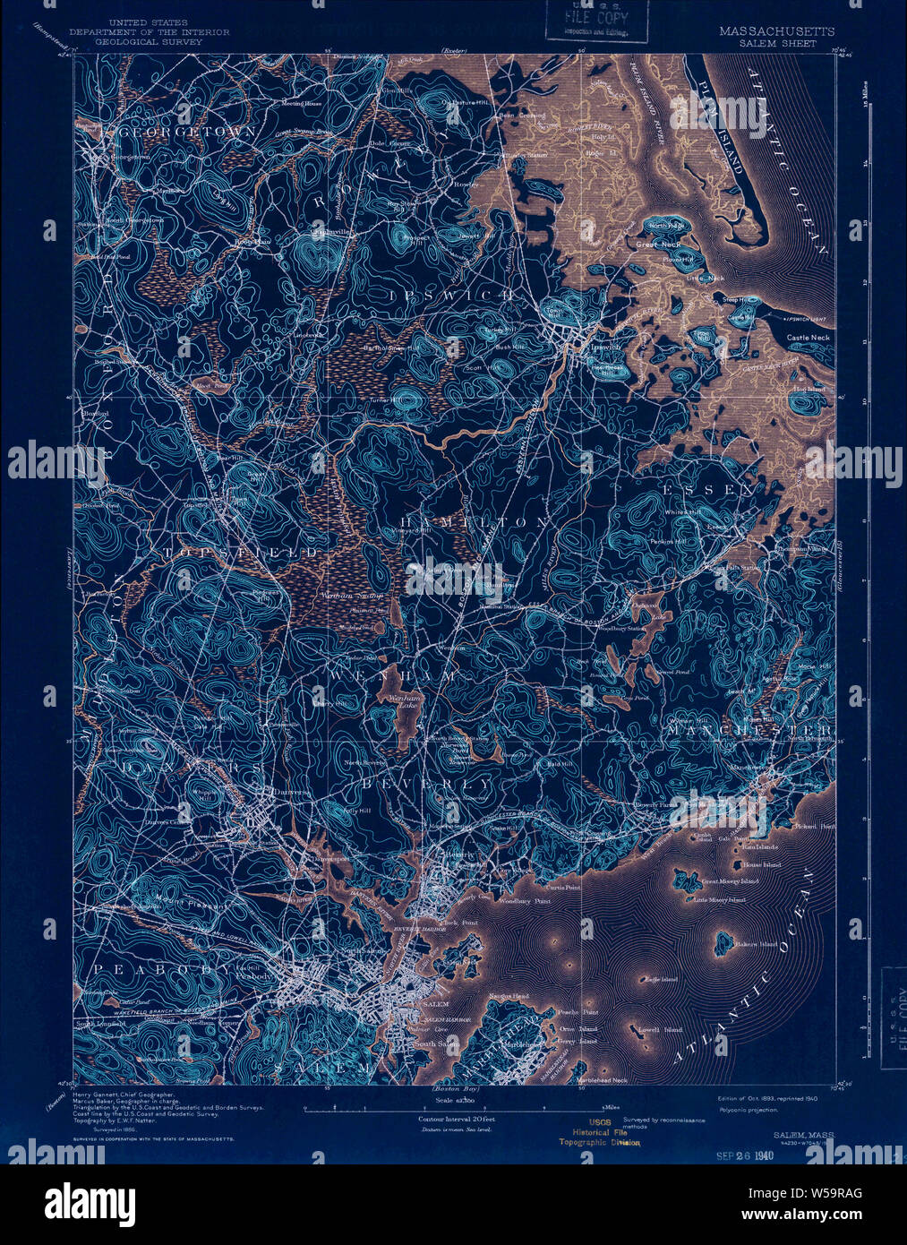 Historical map of salem hi-res stock photography and images - Alamy