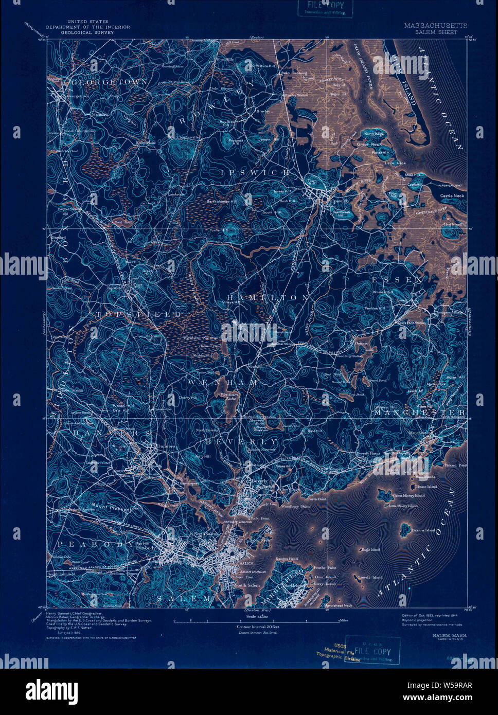 Historical map of salem hi-res stock photography and images - Alamy