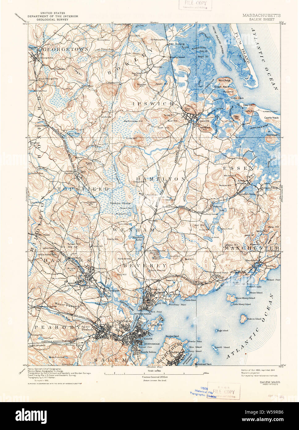 Historical map of salem hi-res stock photography and images - Alamy