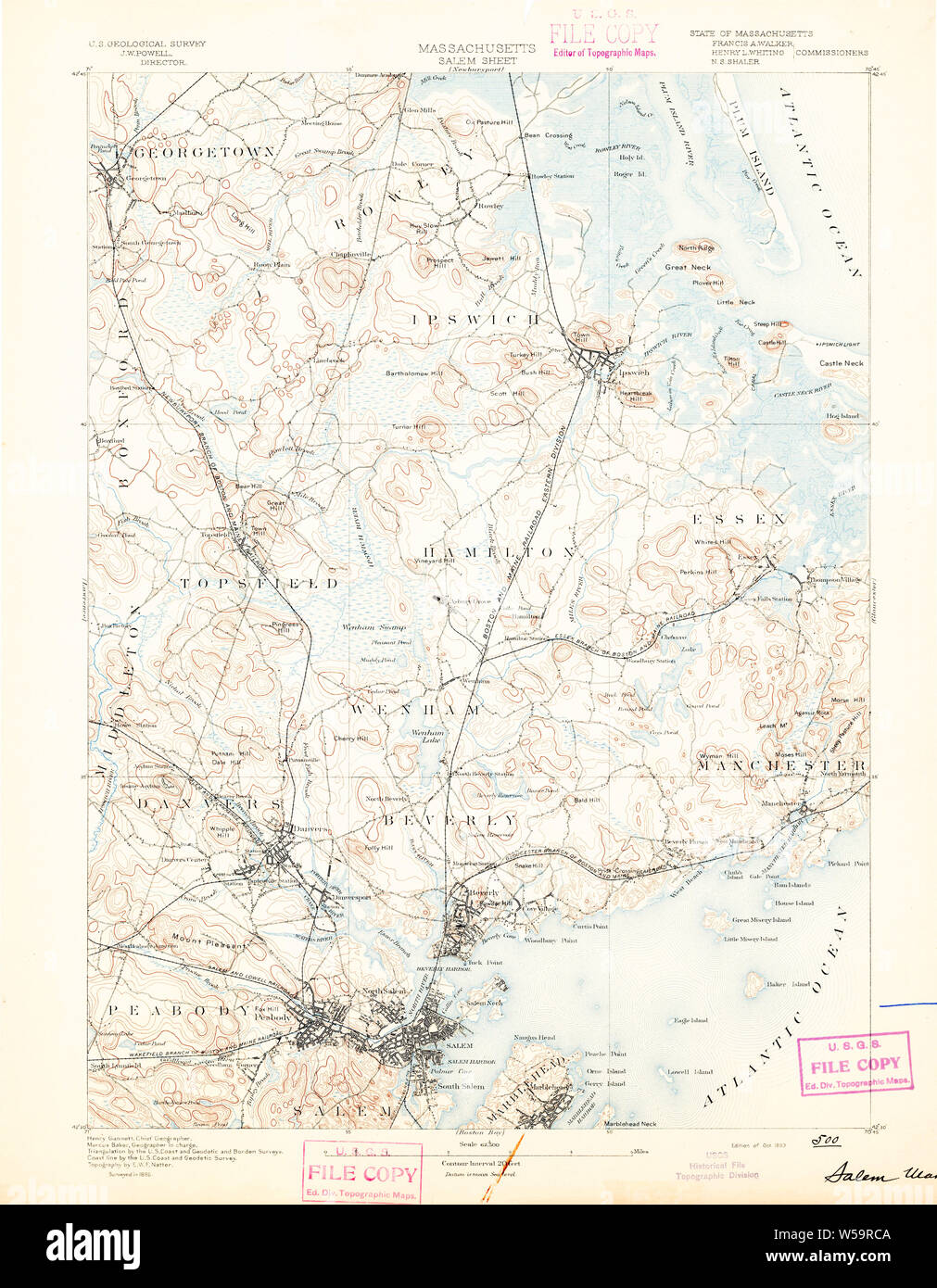 Historical map of salem hi-res stock photography and images - Alamy