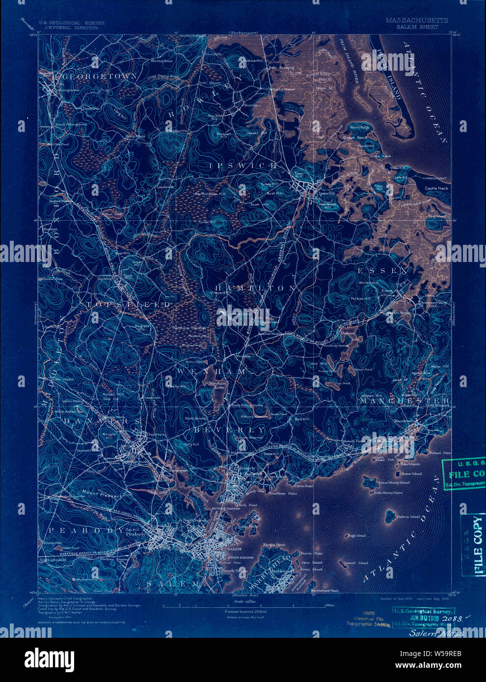 Historical map of salem hi-res stock photography and images - Alamy