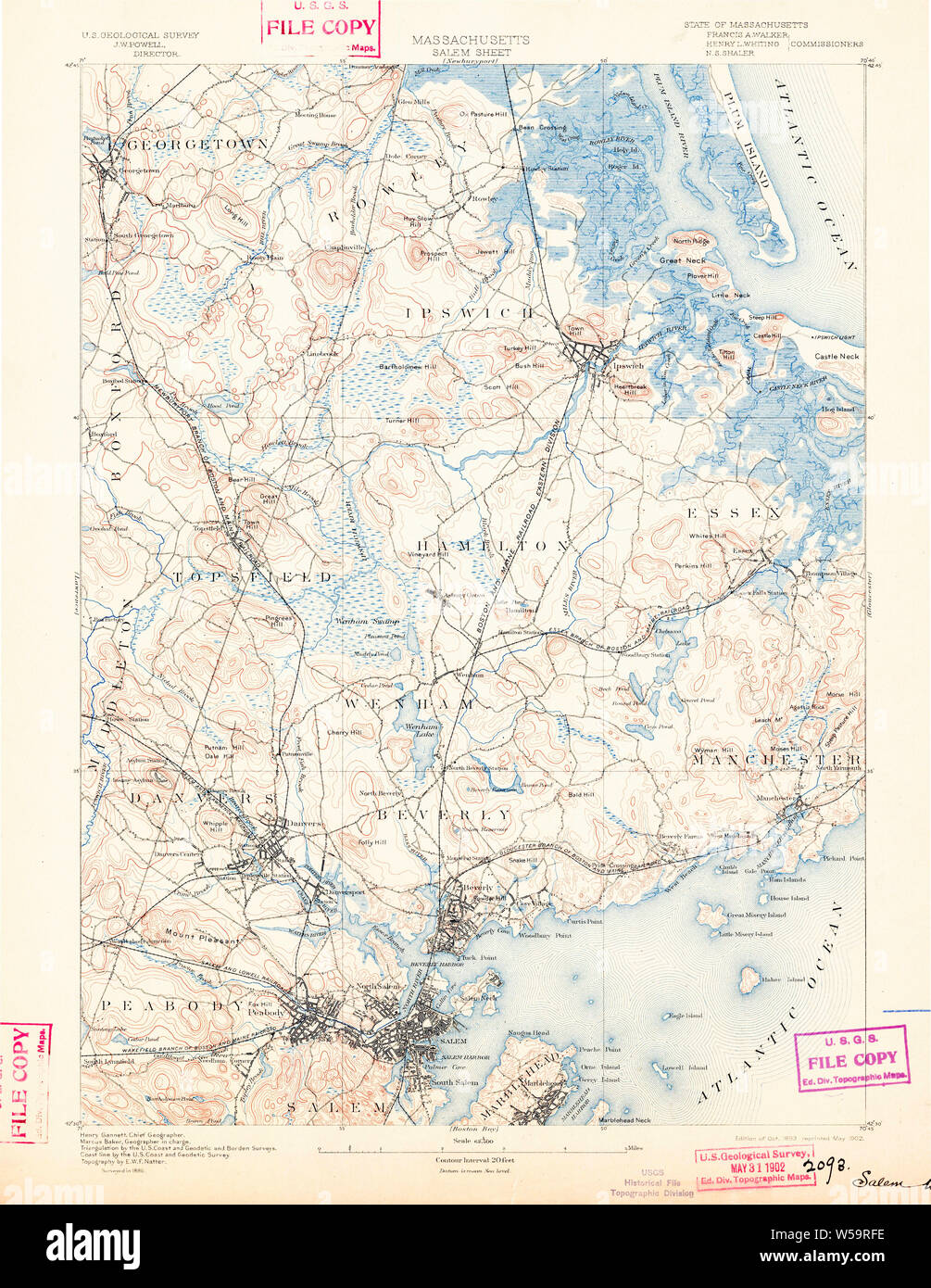 Historical map of salem hi-res stock photography and images - Alamy