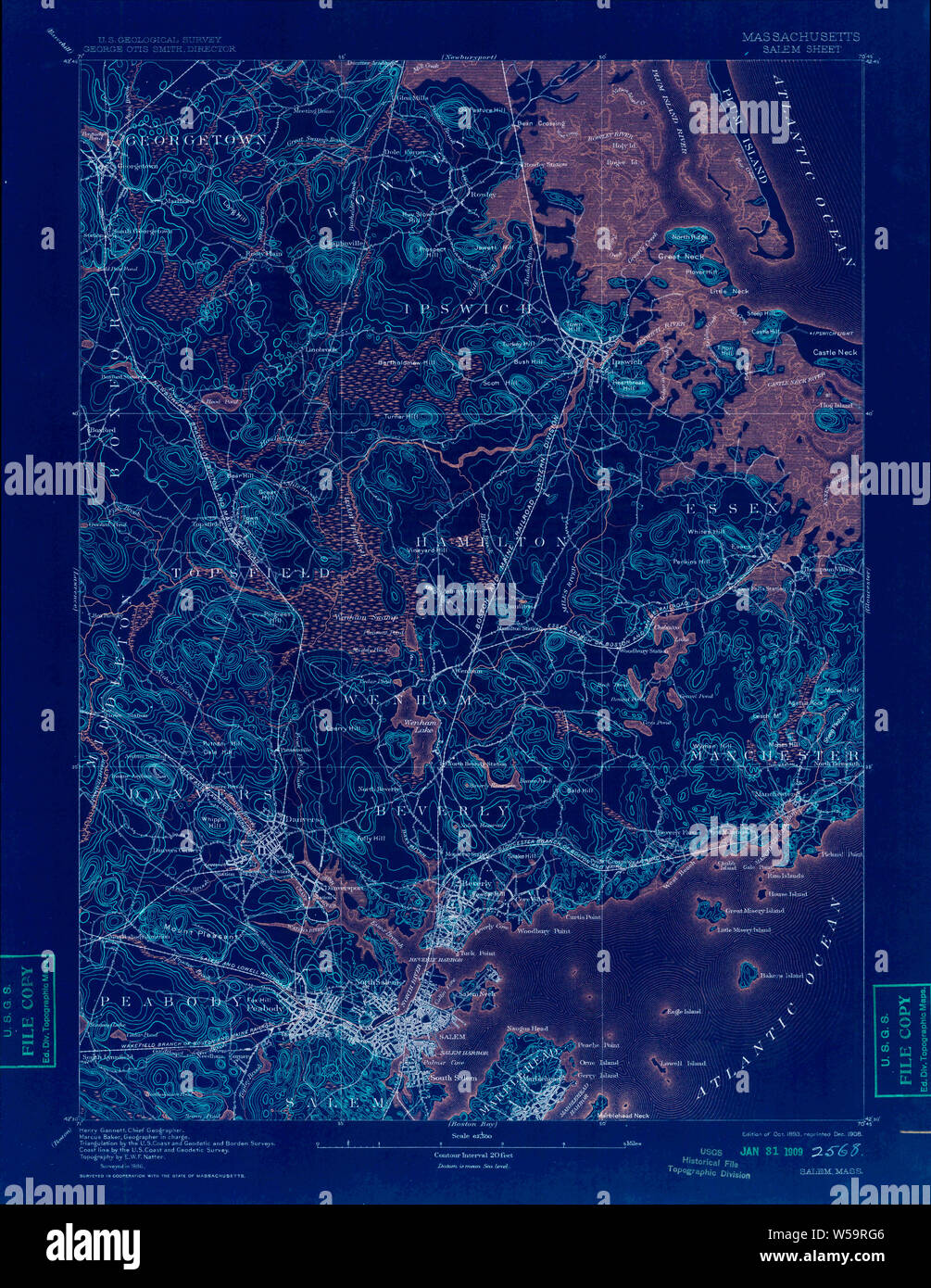 Historical map of salem hi-res stock photography and images - Alamy