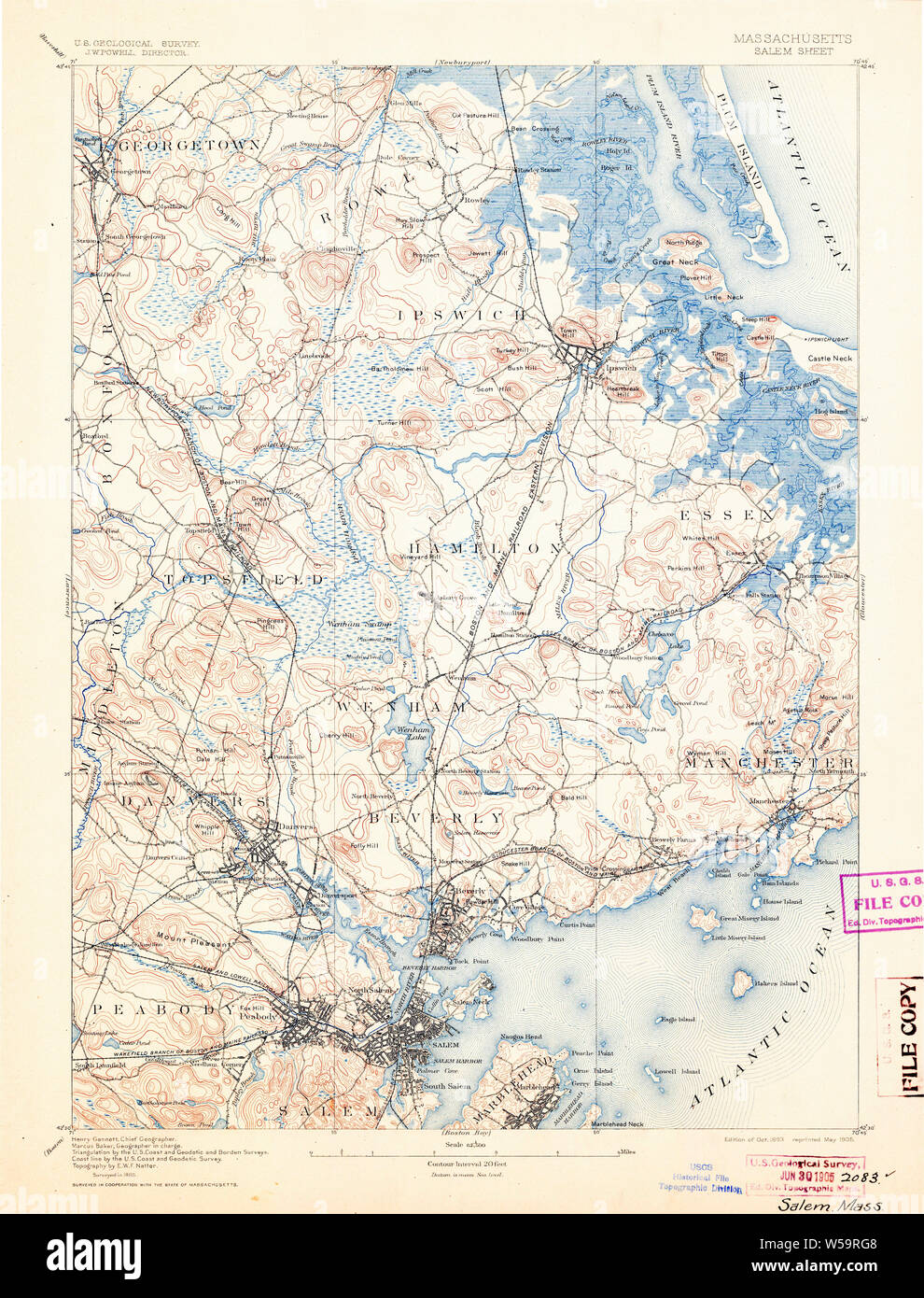 Historical map of salem hi-res stock photography and images - Alamy