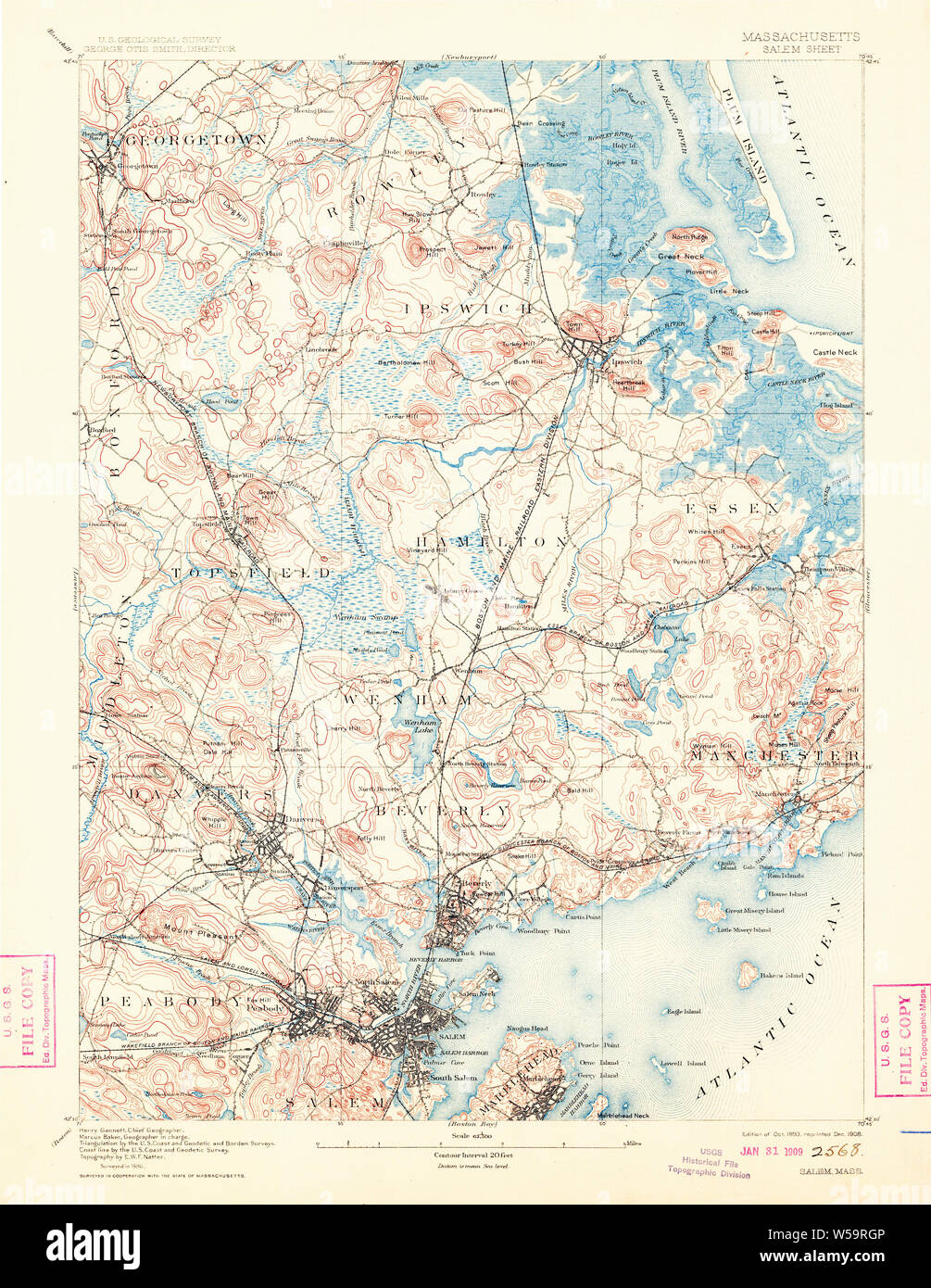 Historical map of salem hi-res stock photography and images - Alamy