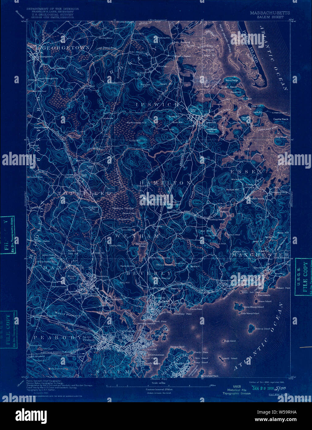 Historical map of salem hi-res stock photography and images - Alamy