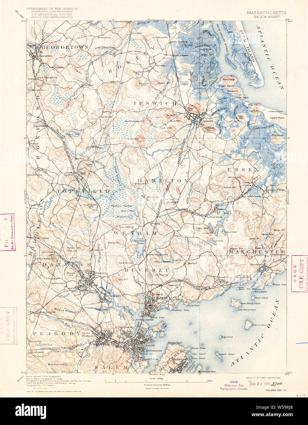 Historical map of salem hi-res stock photography and images - Alamy