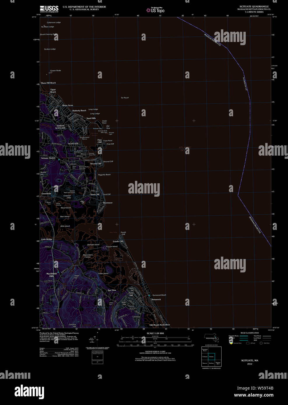 Scituate massachusetts map hi-res stock photography and images - Alamy