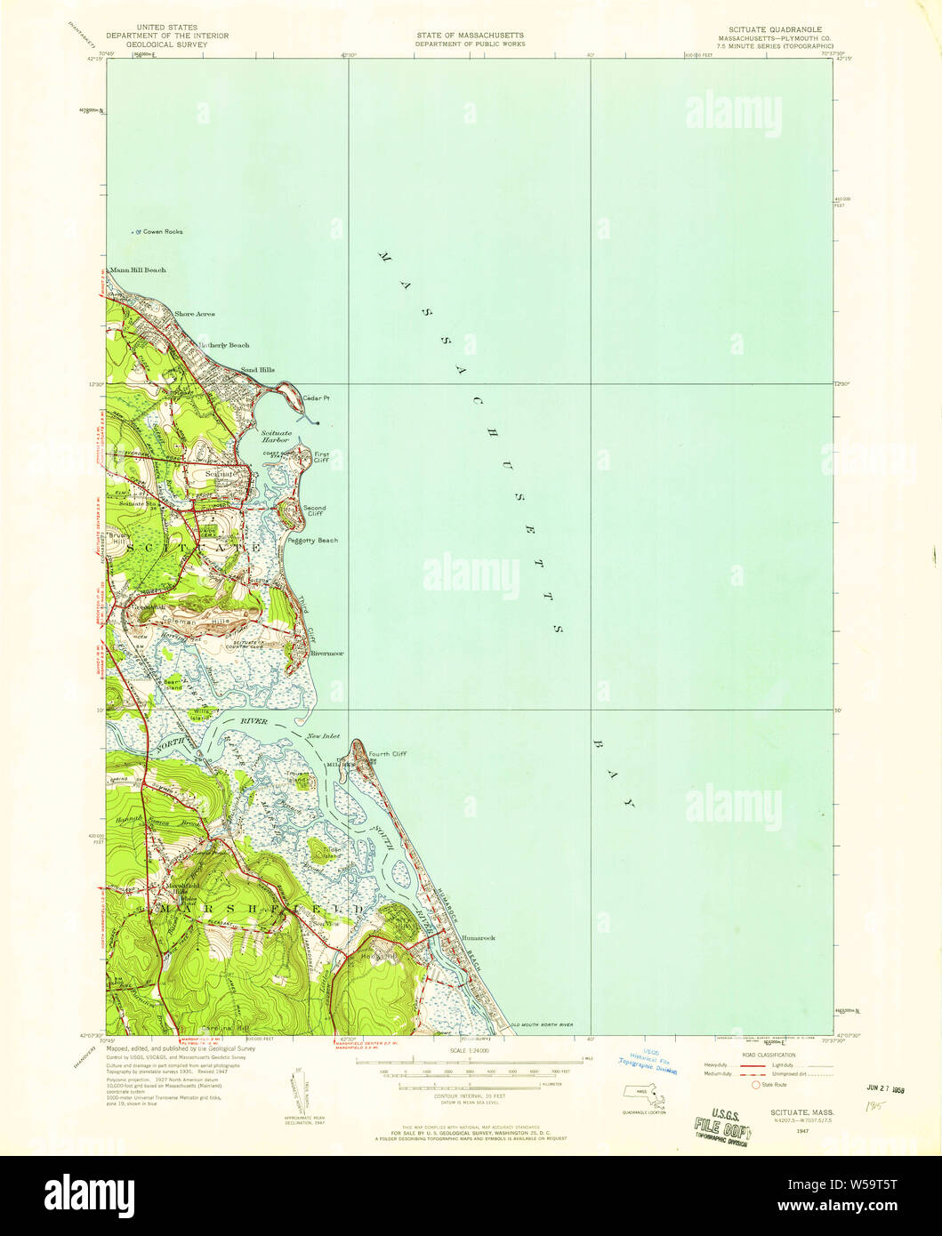 Massachusetts USGS Historical Topo Map MA Scituate 350538 1947 24000 ...