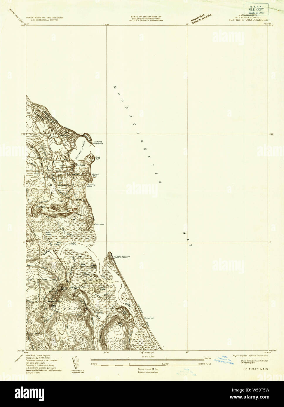 Massachusetts USGS Historical Topo Map MA Scituate 350536 1935 24000 ...