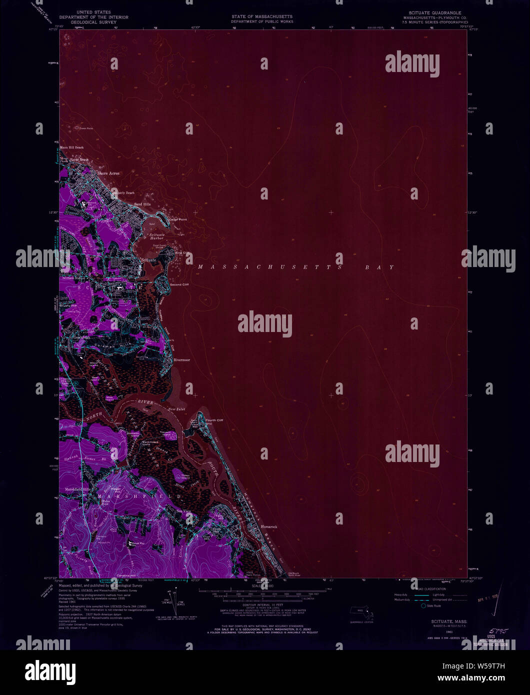 Scituate massachusetts map hi-res stock photography and images - Alamy