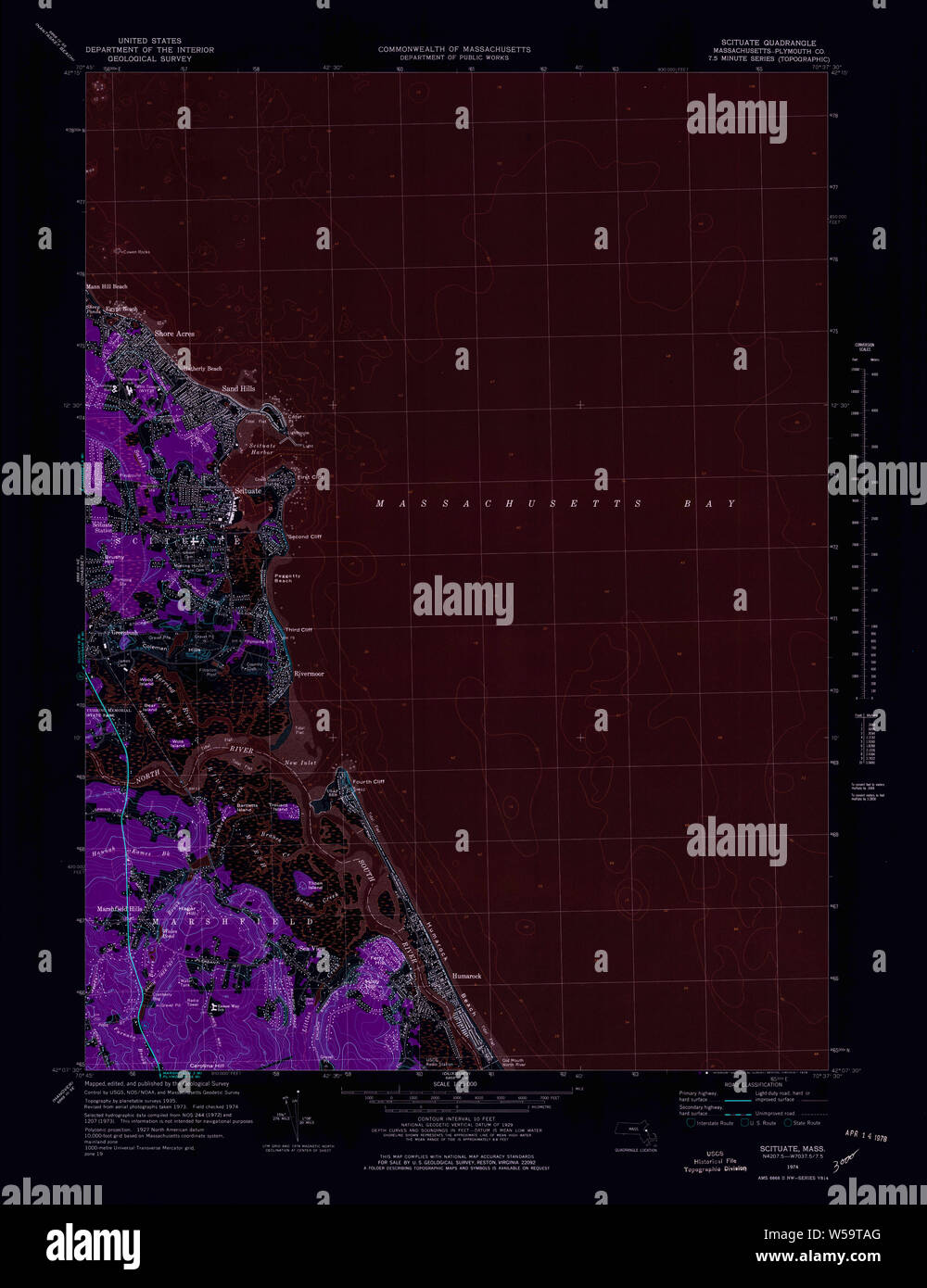 Scituate massachusetts map hi-res stock photography and images - Alamy