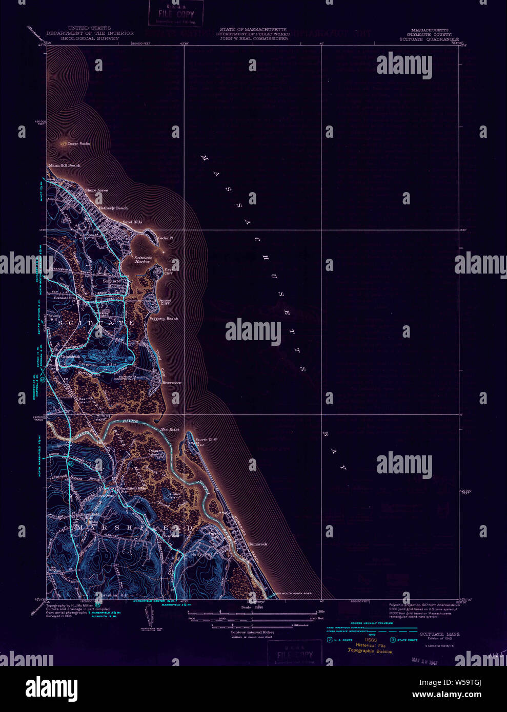 Scituate massachusetts map hi-res stock photography and images - Alamy