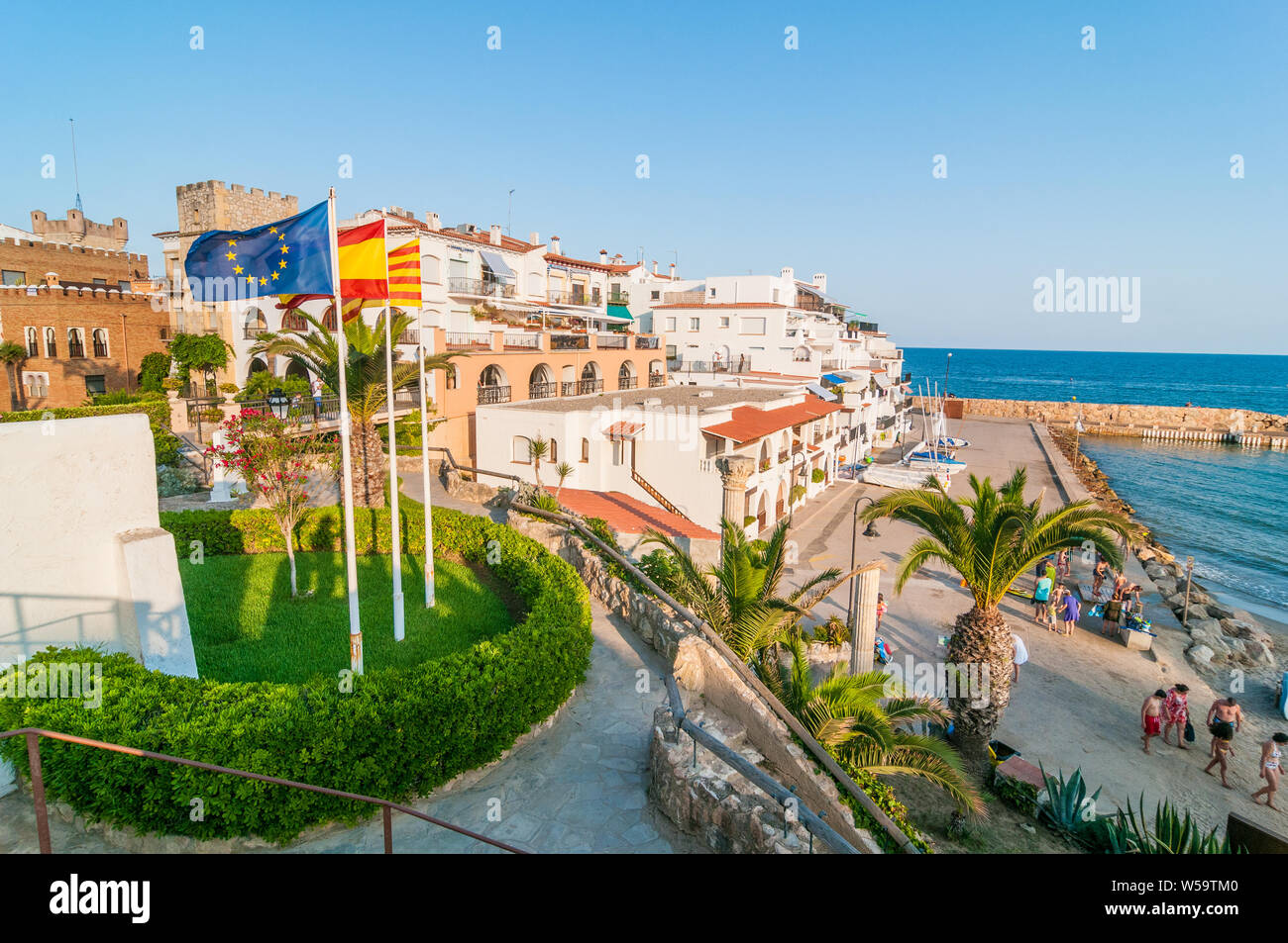 Roc de Sant Gaietà, typical village, Roda de Berà, Catalonia, Spain ...