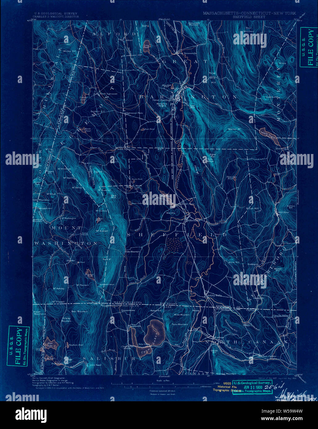 Massachusetts USGS Historical Topo Map MA Sheffield 353021 1897 62500 ...