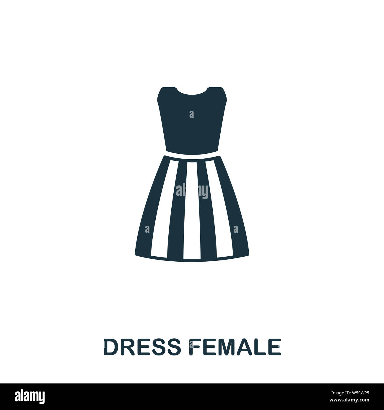 Dress Female icon. Flat style icon design. UI. Illustration of dress ...