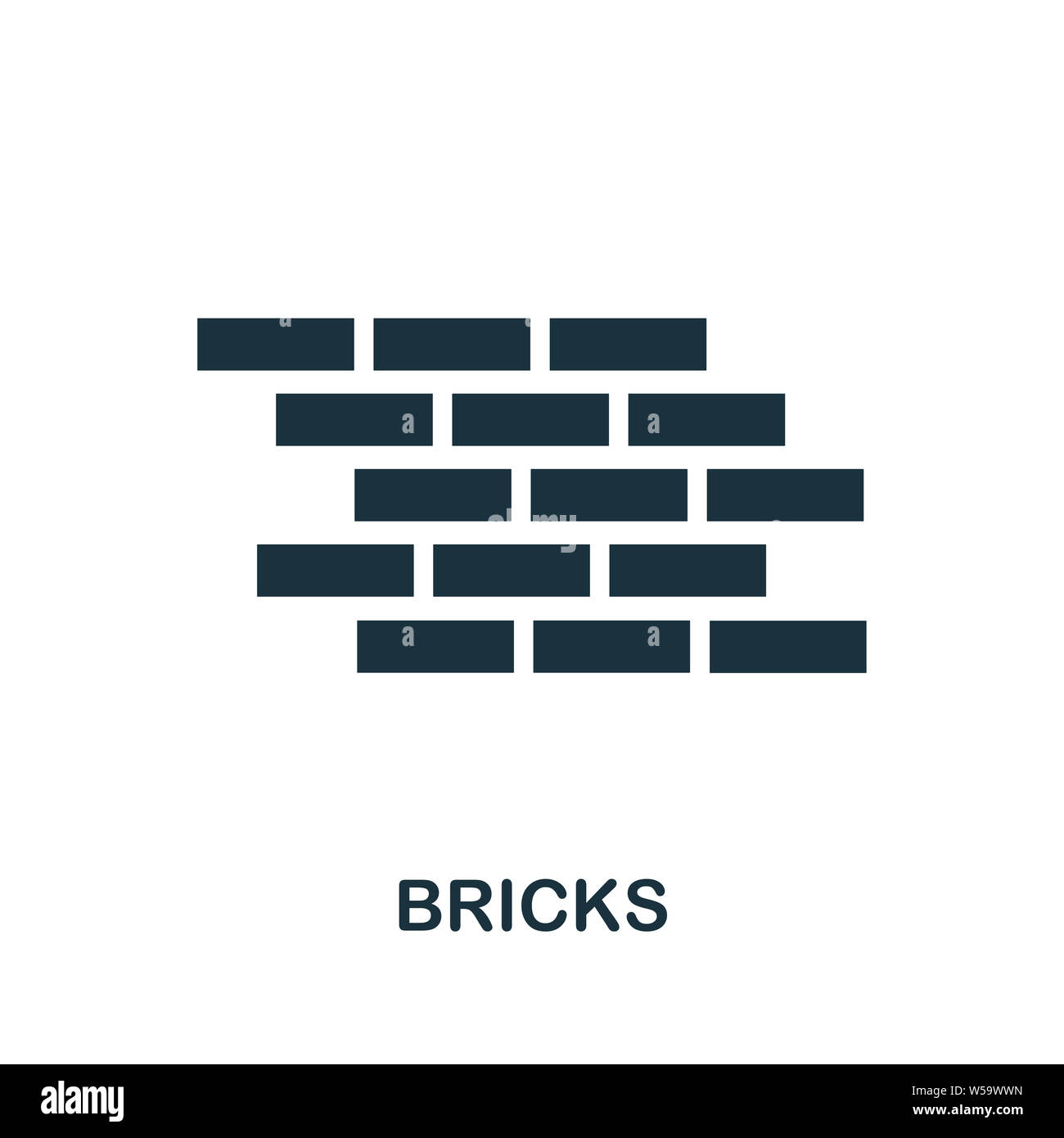 Bricks icon illustration. Creative sign from construction tools icons ...