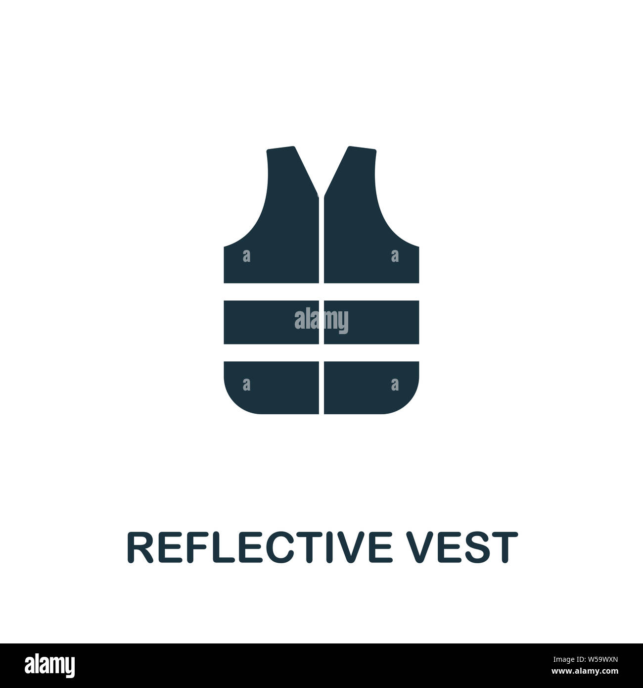 Reflective Vest icon symbol. Creative sign from construction tools ...