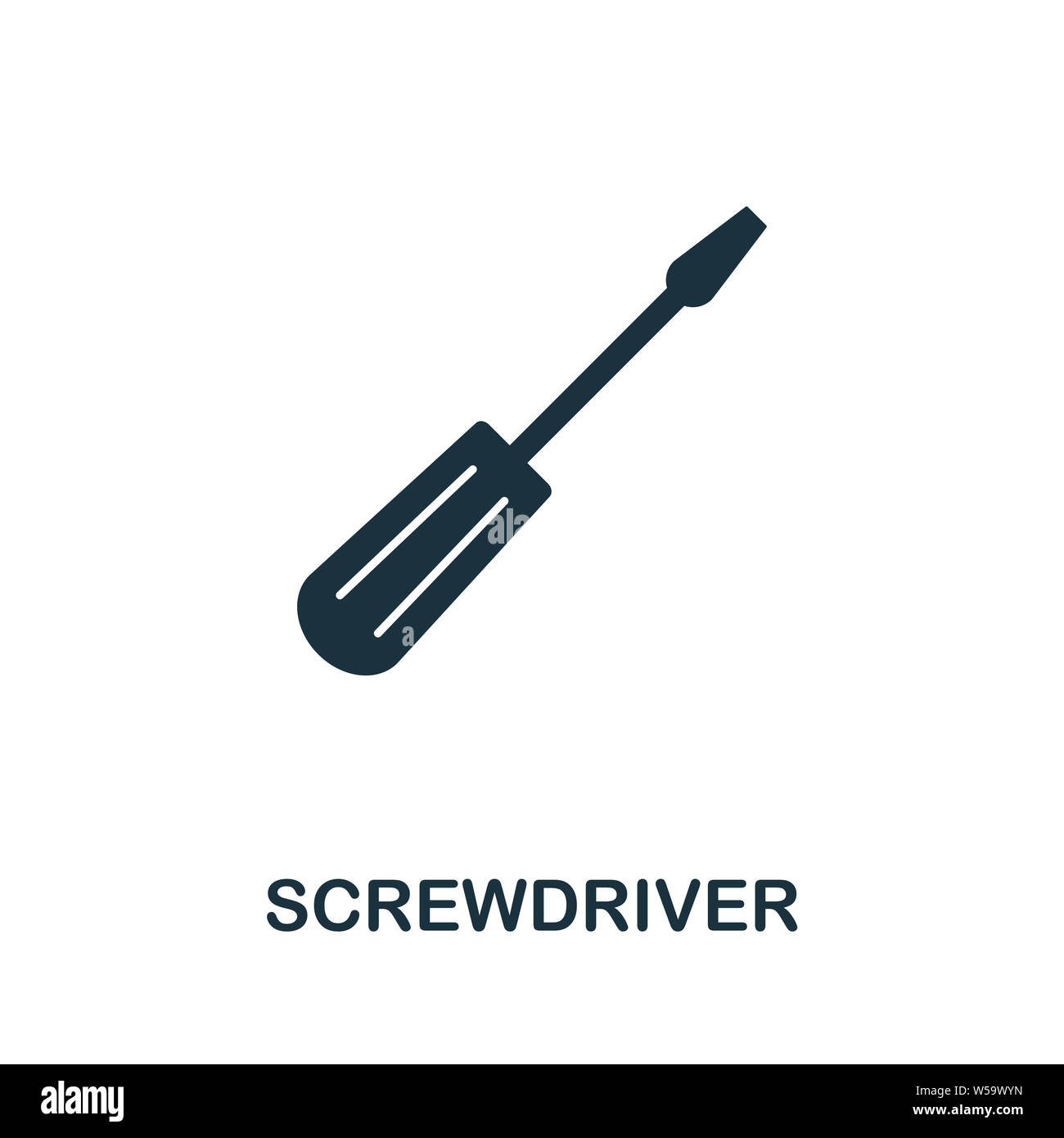 Screwdriver icon symbol. Creative sign from construction tools icons ...