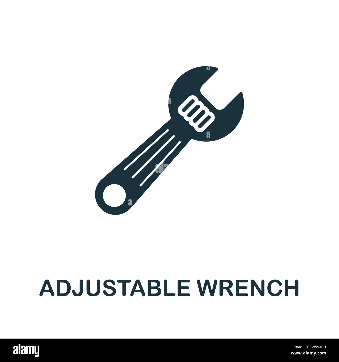 Adjustable Wrench icon symbol. Creative sign from construction tools ...