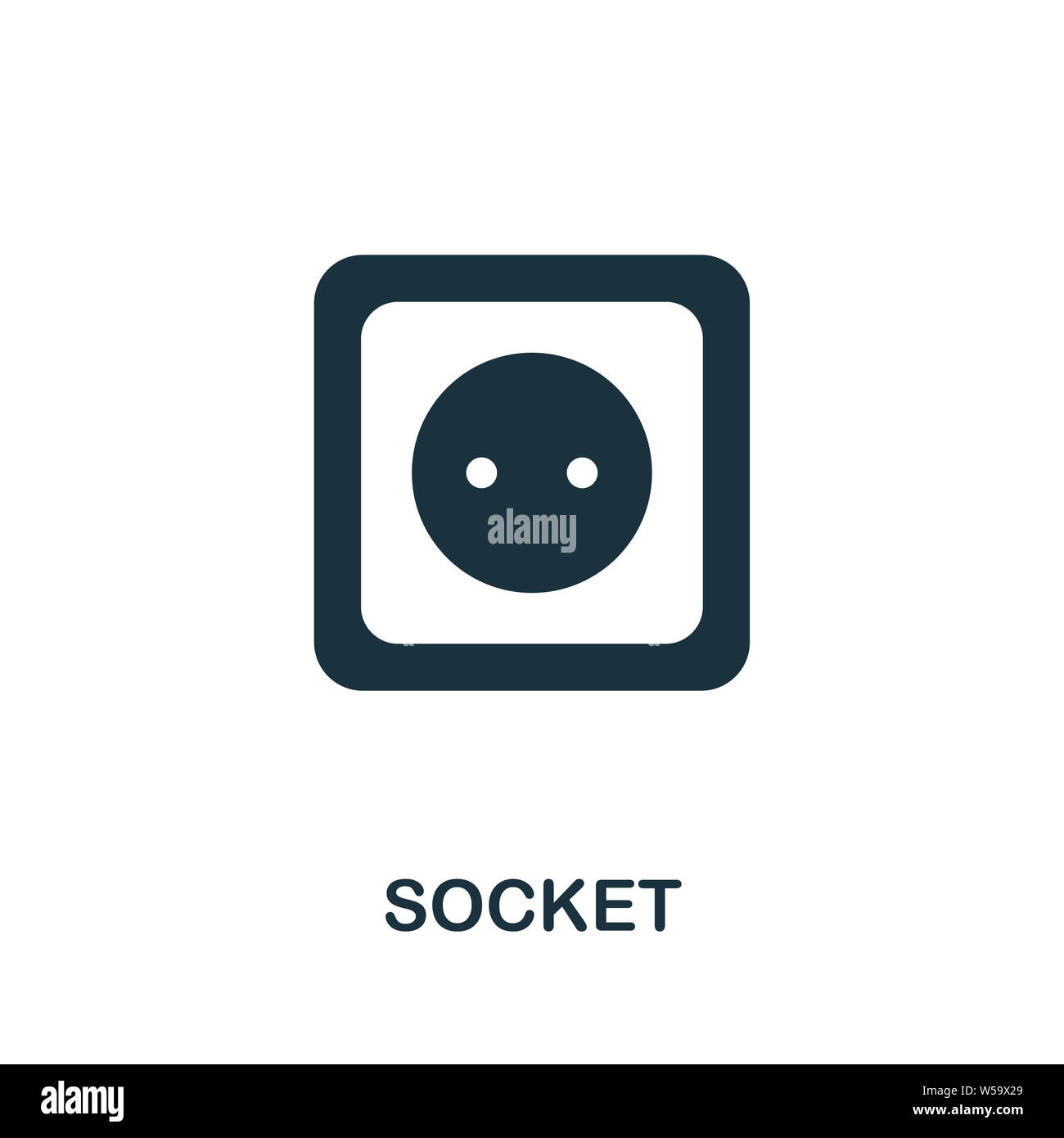 Socket icon symbol. Creative sign from construction tools icons ...